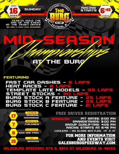 Galesburg Speedway | Michigan's Premier Stock Car Racing Destination